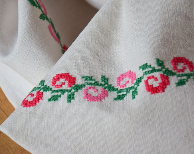 Antique Pure Linen Tablecloth Vintage Hungarian Rustic Homespun ...