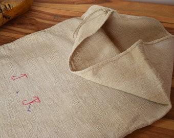 HEAVY Antique Grainsack Rustic Hemp Grain Sack Homespun Feedsack Vintage Bag Herringbone ...