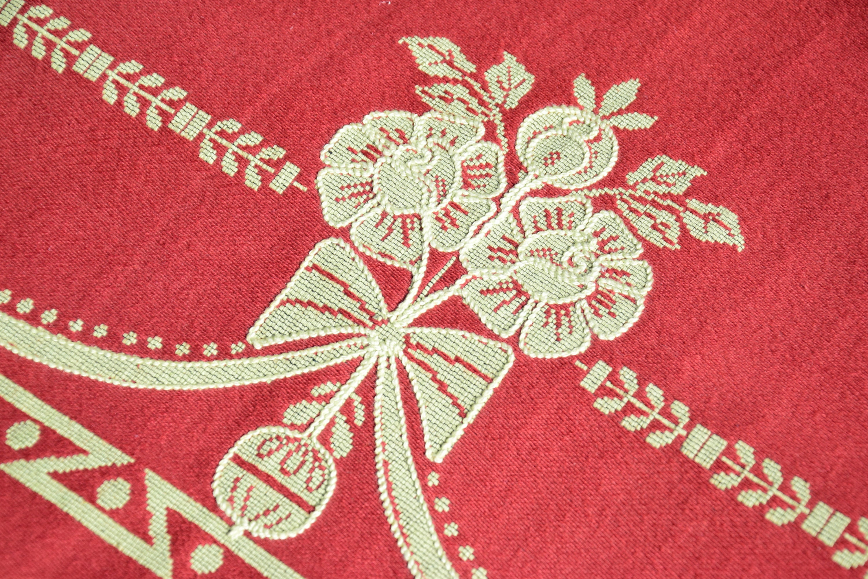 Rare PAIR Art Deco Heavy Antique Bedspread Organic Linen Cotton ...