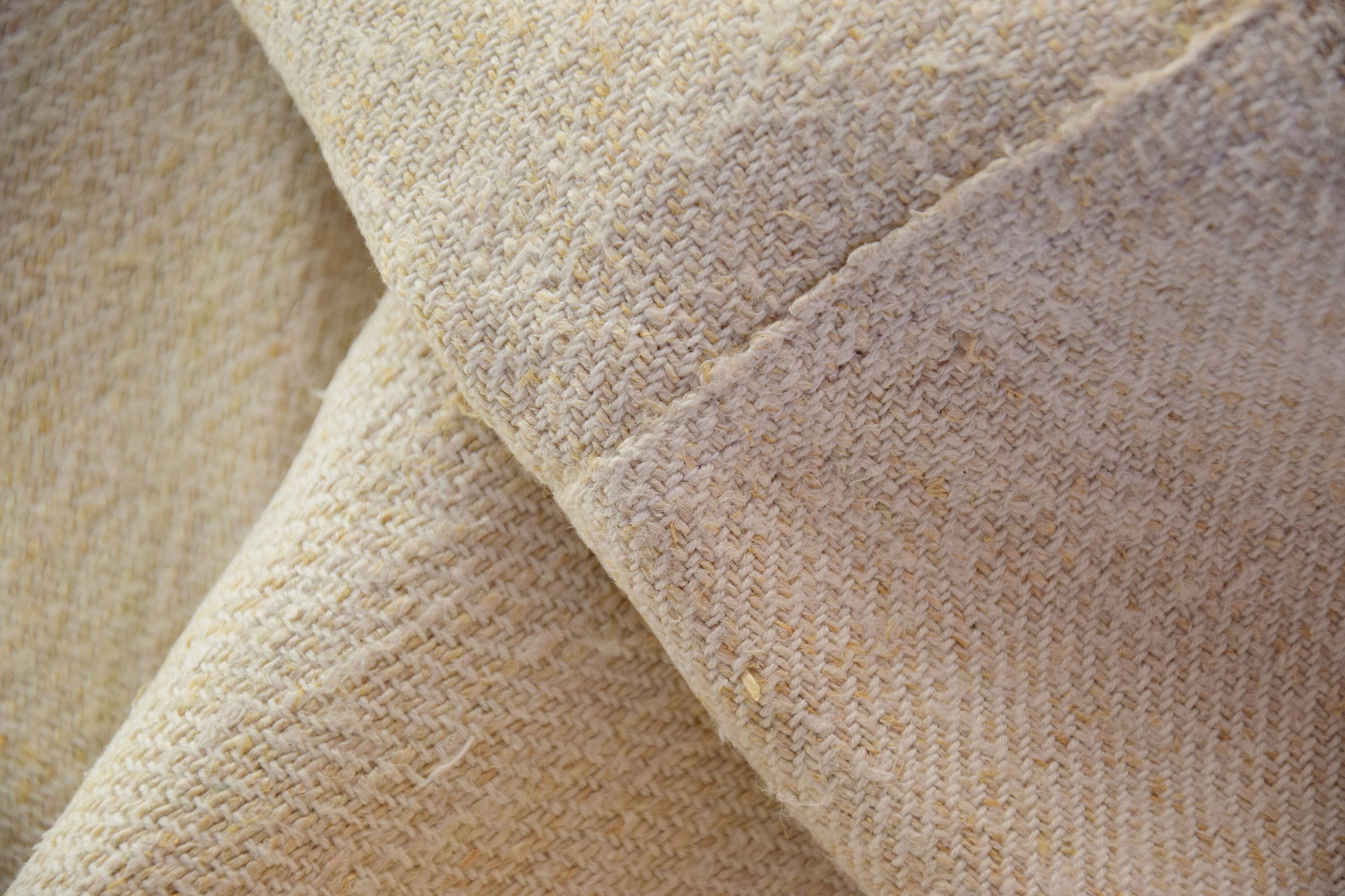 HEAVY Nubby Pure Hemp Sheet Canvas Antique Rustic Material 麻 Homespun ...