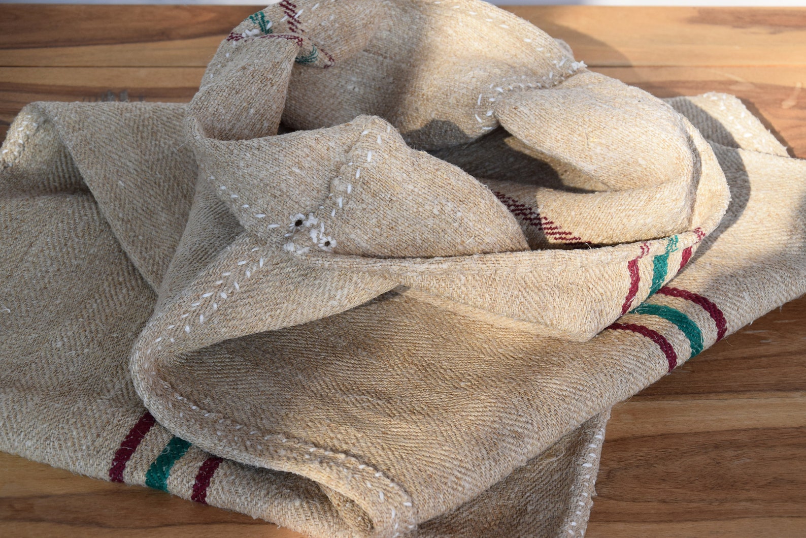 HEAVY Extra Long Antique Grainsack Rustic Hemp Grain Sack Homespun Feedsack Vintage Bag ...