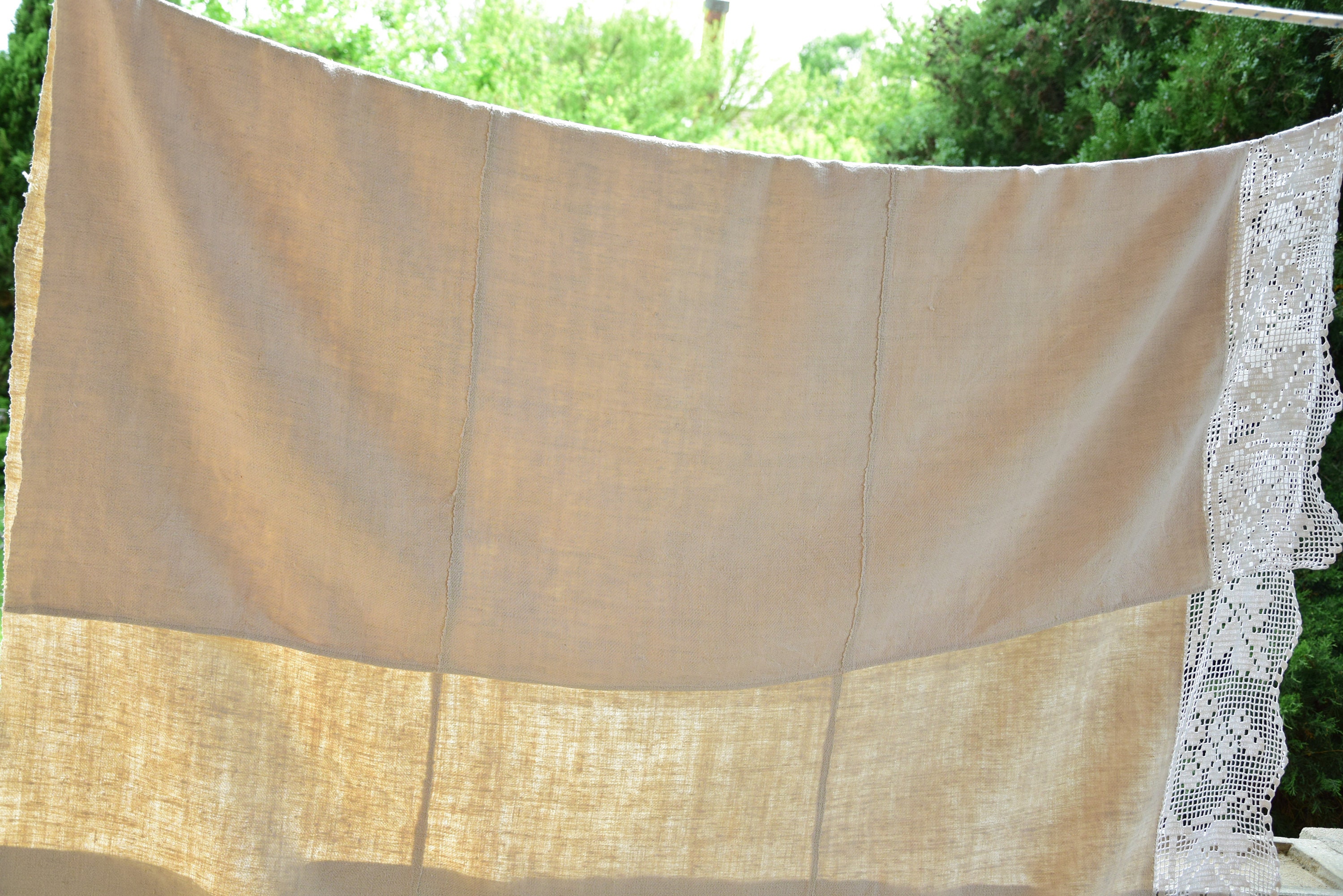 Very Heavy Nubby Vintage Hemp Sheet Homespun Upholstery Woven ...