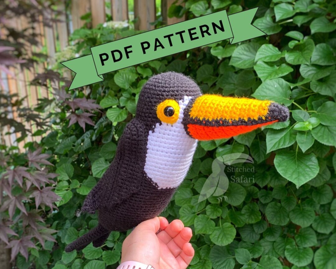 PDF Crochet Pattern Toucan Amigurumi Tropical Bird DIY Plush Instant ...