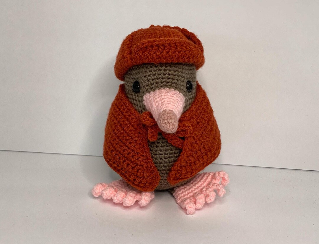 TOY Sherlock Mole Plush, Detective-themed Amigurumi Collectible ...