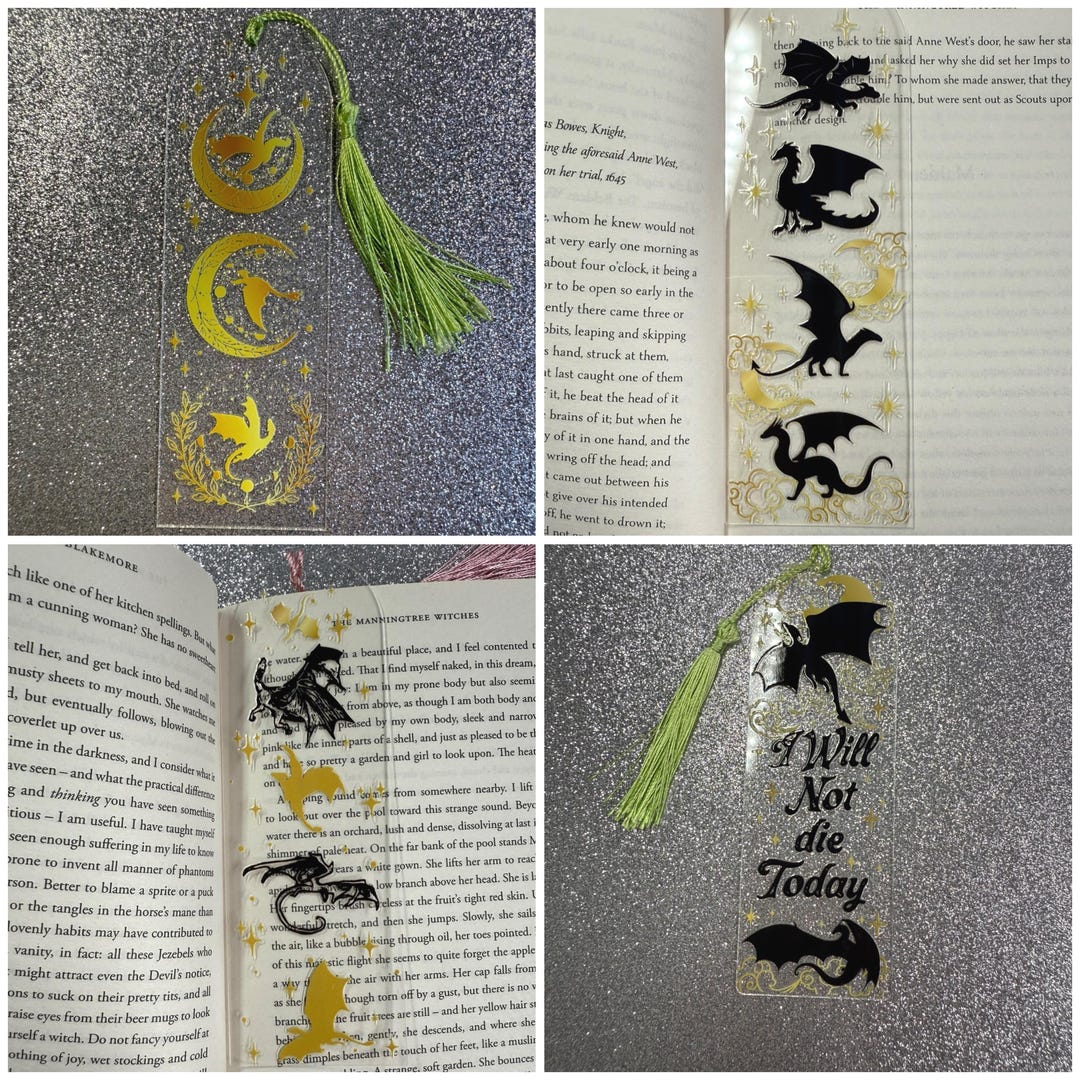 Fourth Wing Inspired Acrylic Bookmark | Dragon Art - Etsy