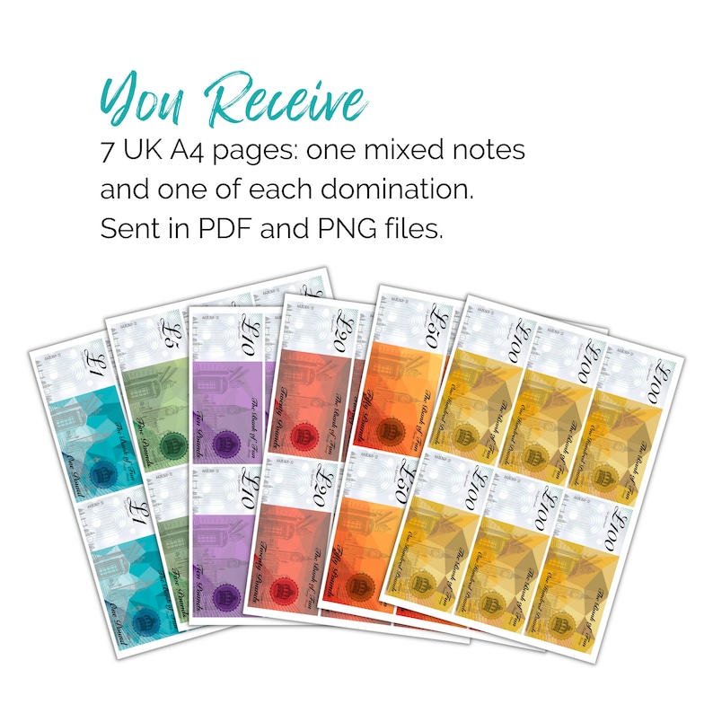 Printable Bank Notes in Pounds. Pretend Fun Money, Great for Kids Toy ...