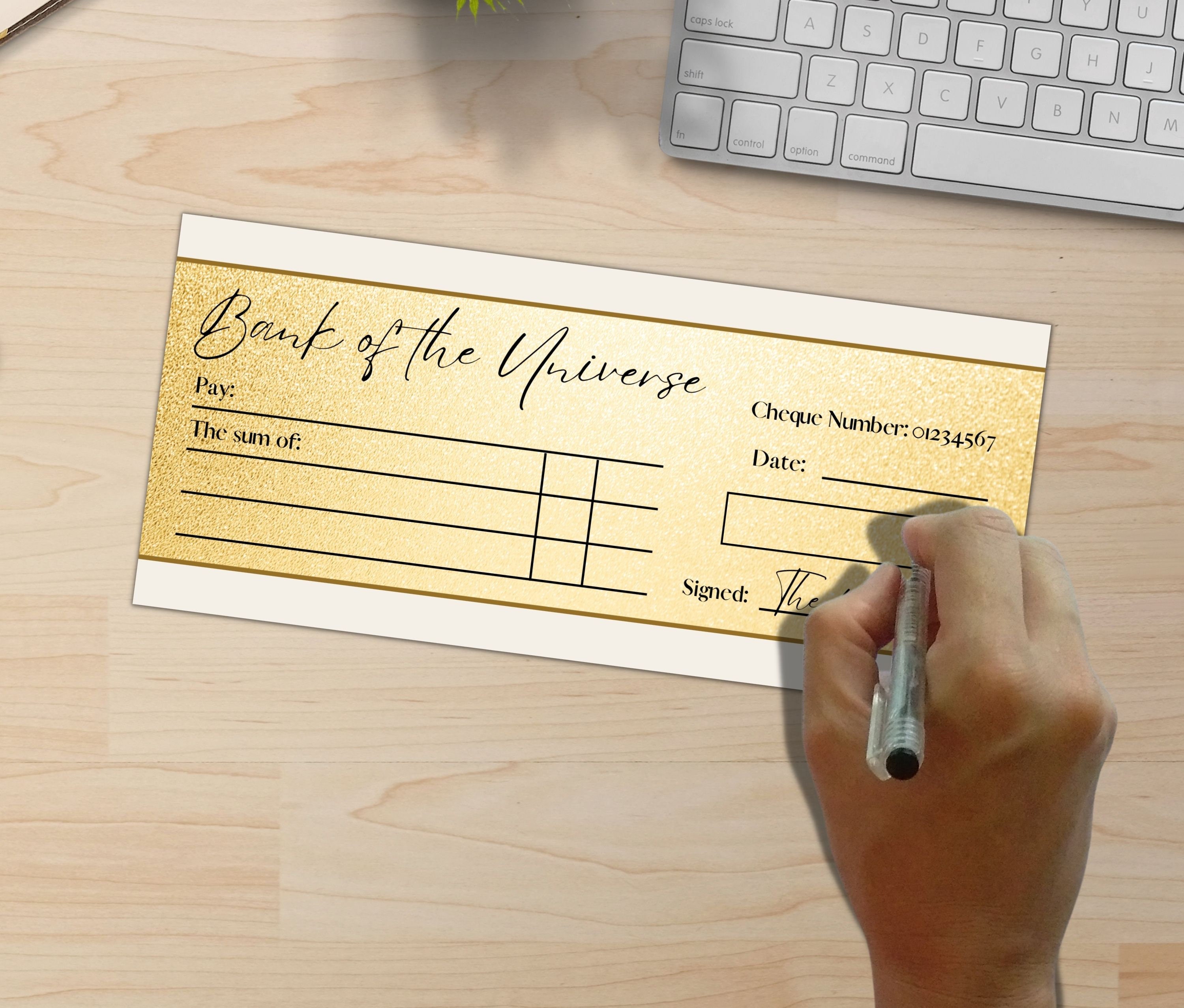 Manifestation Cheques Law of Attraction Blank Printable Check Gold ...