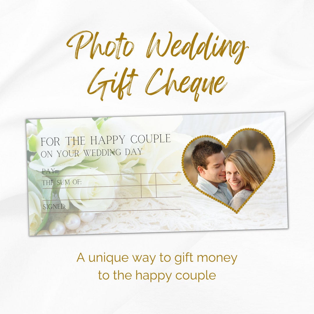 Buy Photo Wedding Cheque. Unique Gift for Newly Weds. Printable Wedding ...