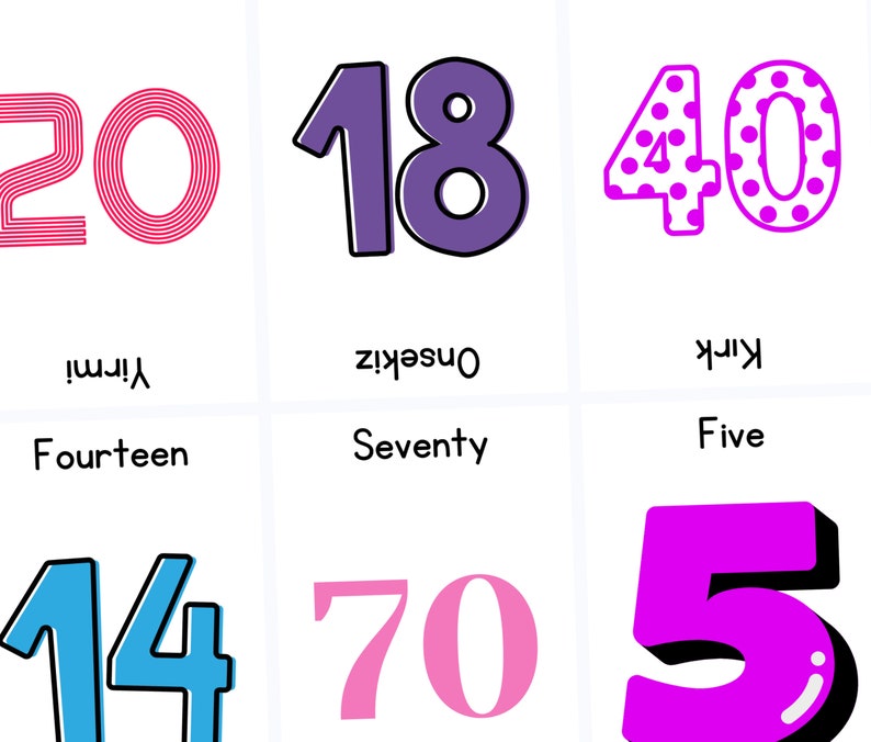 Learn Turkish Numbers. Printable Flashcards in English and - Etsy