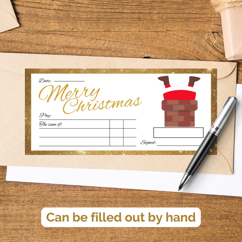 Christmas Money Cheques. Downloadable Printable Xmas Gifting Blank ...