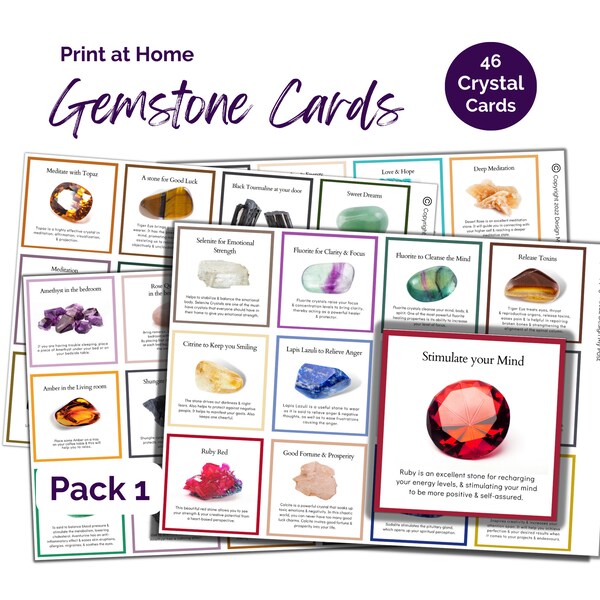 Printable Crystal Cards - Etsy