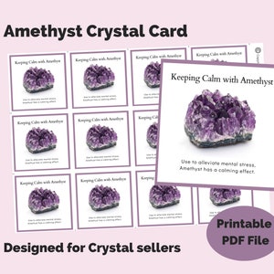 Printable Amethyst Crystal Info Cards for Crystal Sellers & - Etsy UK