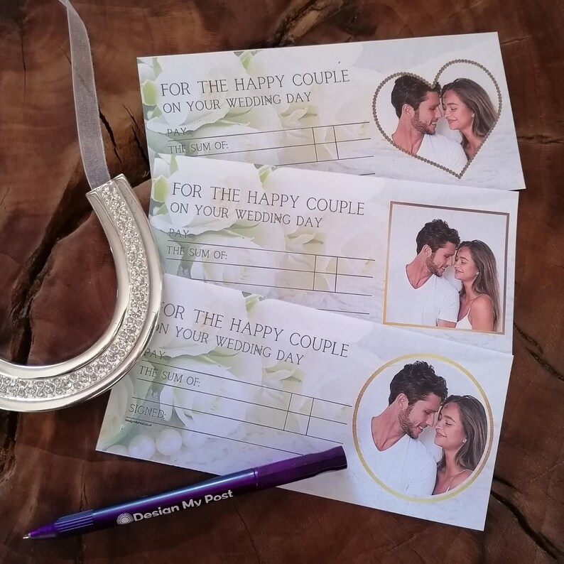 Photo Wedding Cheque. Unique Gift for Newly Weds. Printable Wedding ...