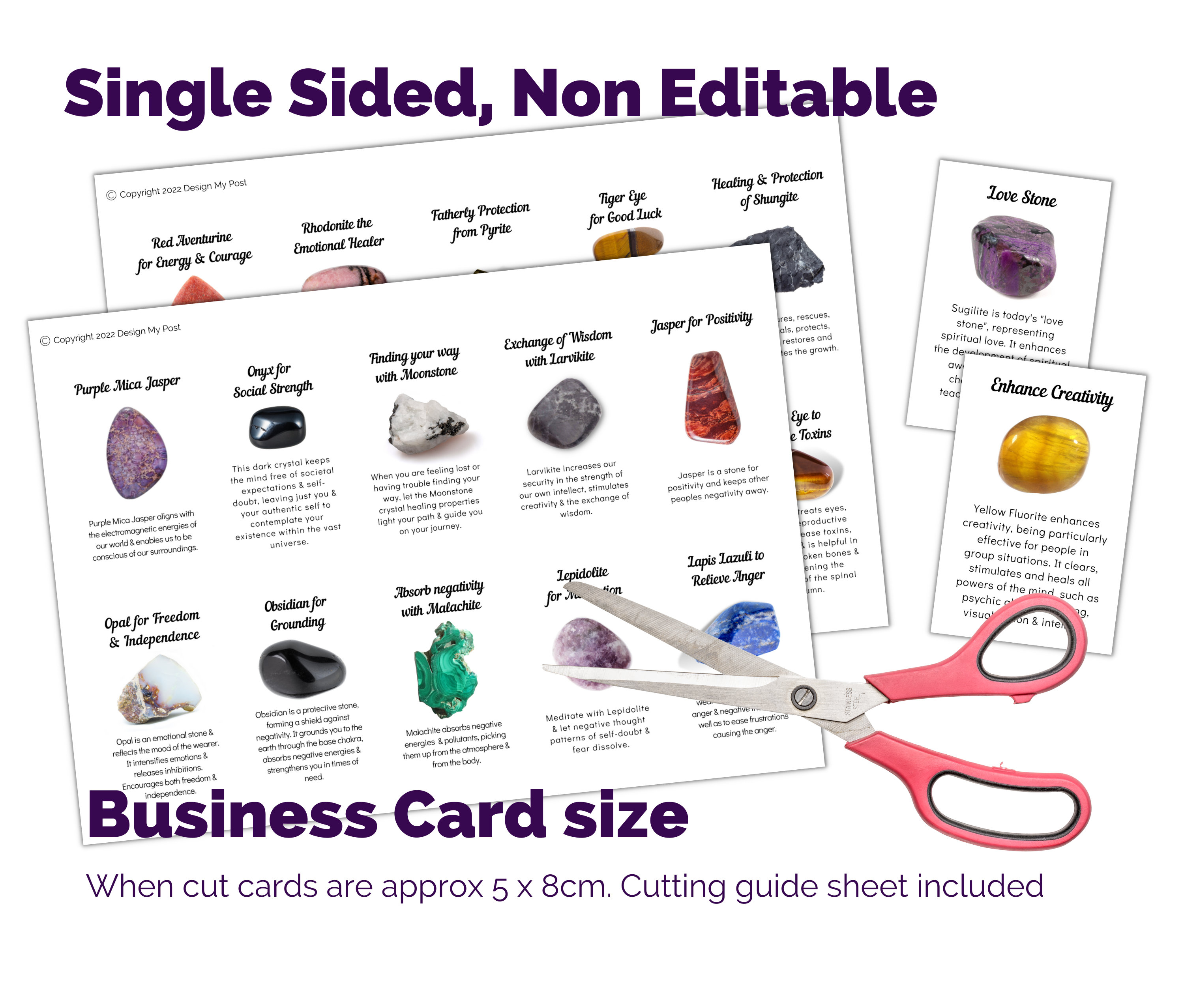 Printable Crystal Gemstone Information Cards. Print at Home - Etsy
