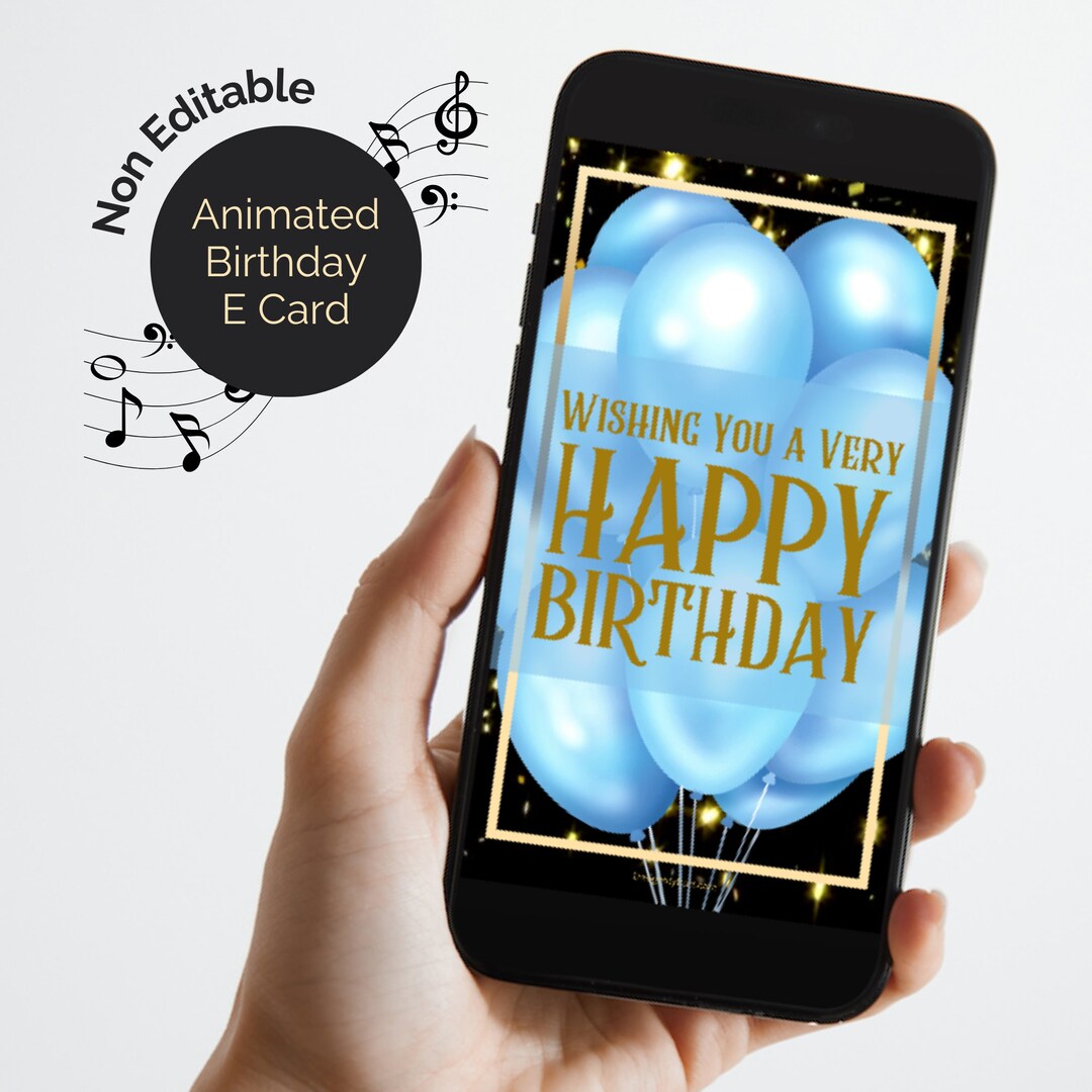Birthday E Card Animated With Sound, Happy Birthday Tune and Greeting ...
