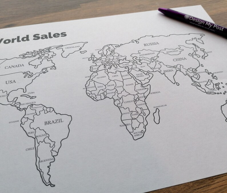 Printable Sales Tracker Map Bundle UK US & World Sales Etsy - Etsy