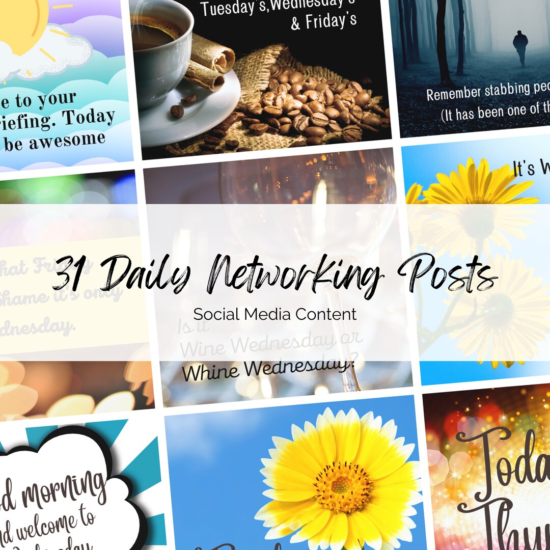 31 Daily Social Media Engagement Graphics (digital Download) - Etsy
