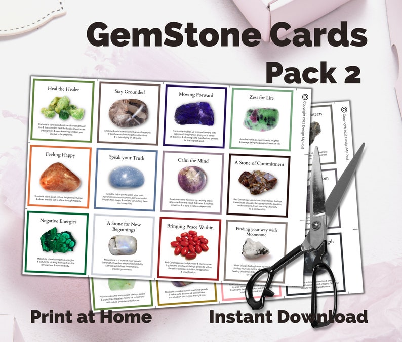 Printable Gemstone Info Cards for Sellers. 48 Crystals With - Etsy UK