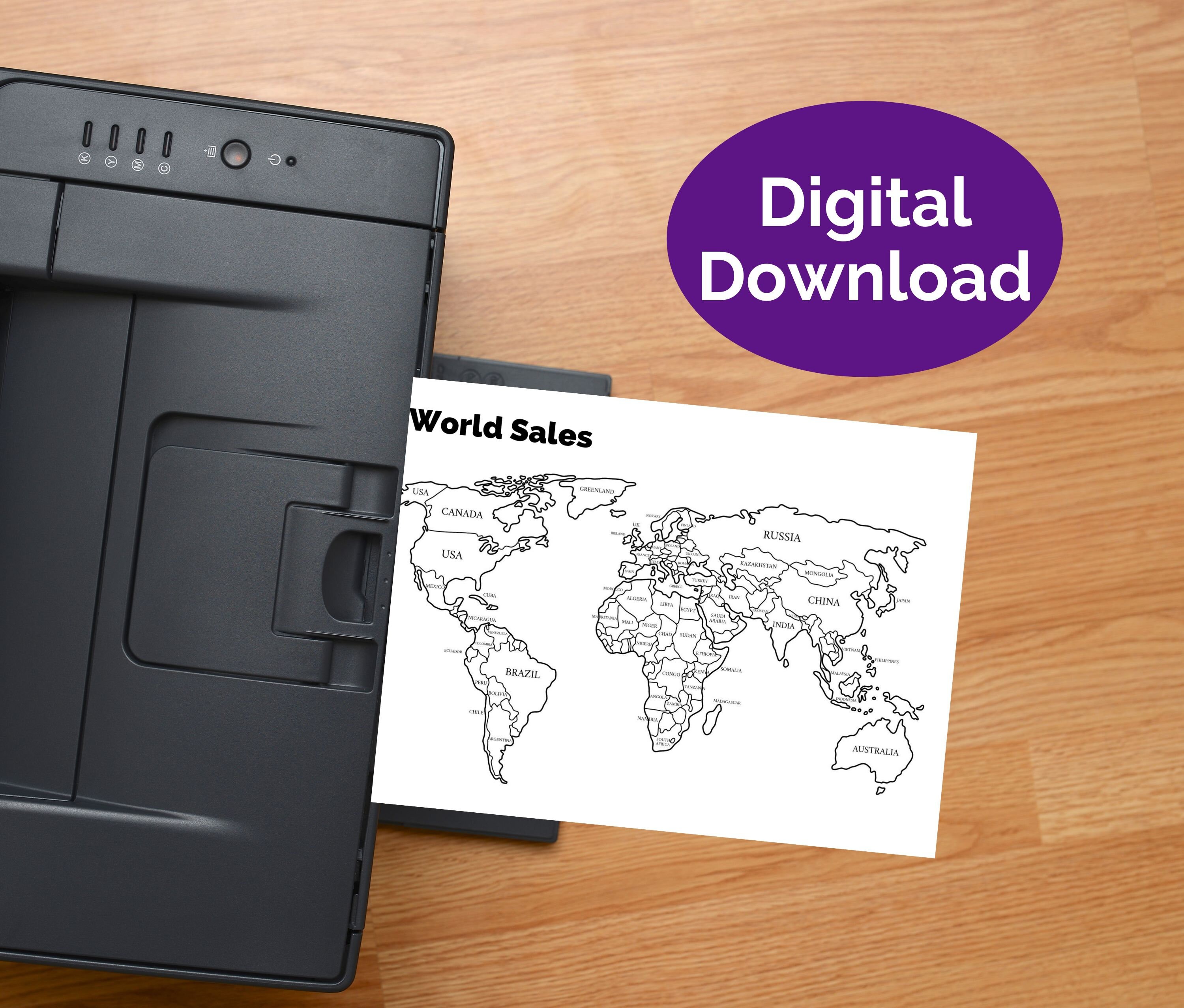 Printable World Map. Sales Tracker. A4 Print at Home. Colour - Etsy