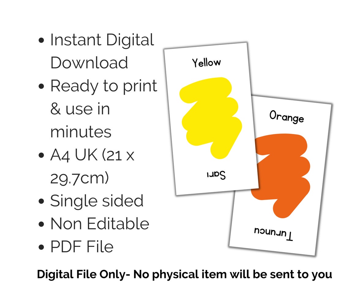 Learn Turkish Colours. Printable Flashcards in English and - Etsy UK