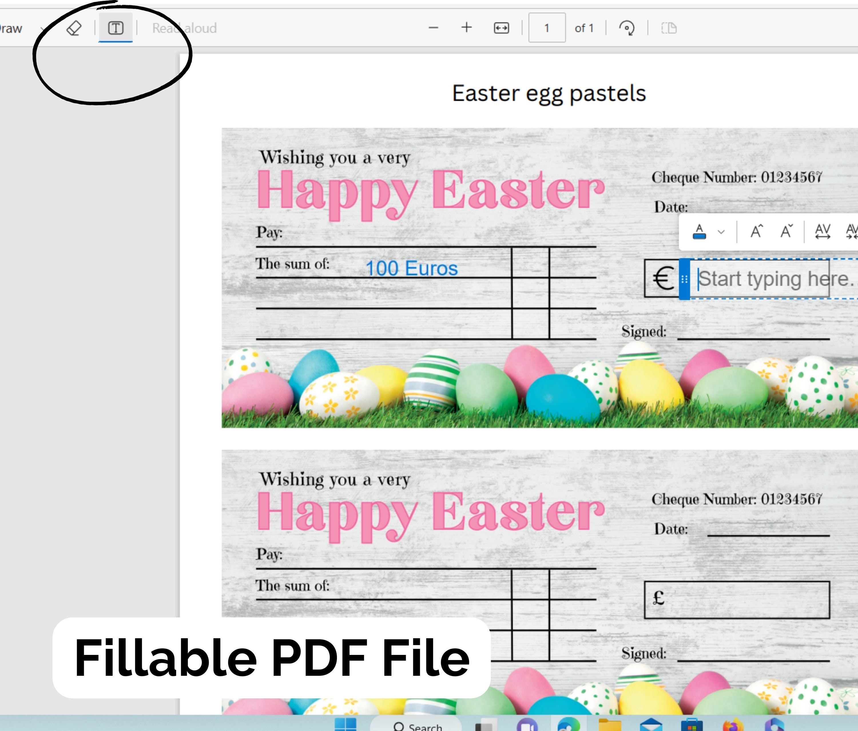 Easter Egg Blank Cheque. Fun Money Gifting Idea for - Etsy