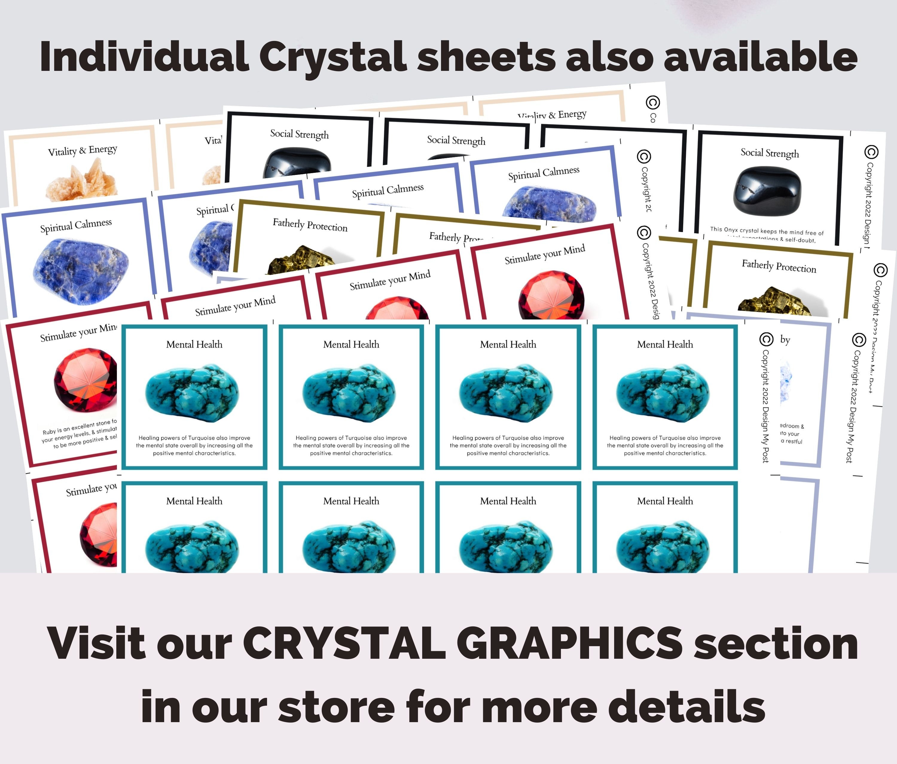 Printable Gemstone Info Cards for Sellers. 48 Crystals With - Etsy UK