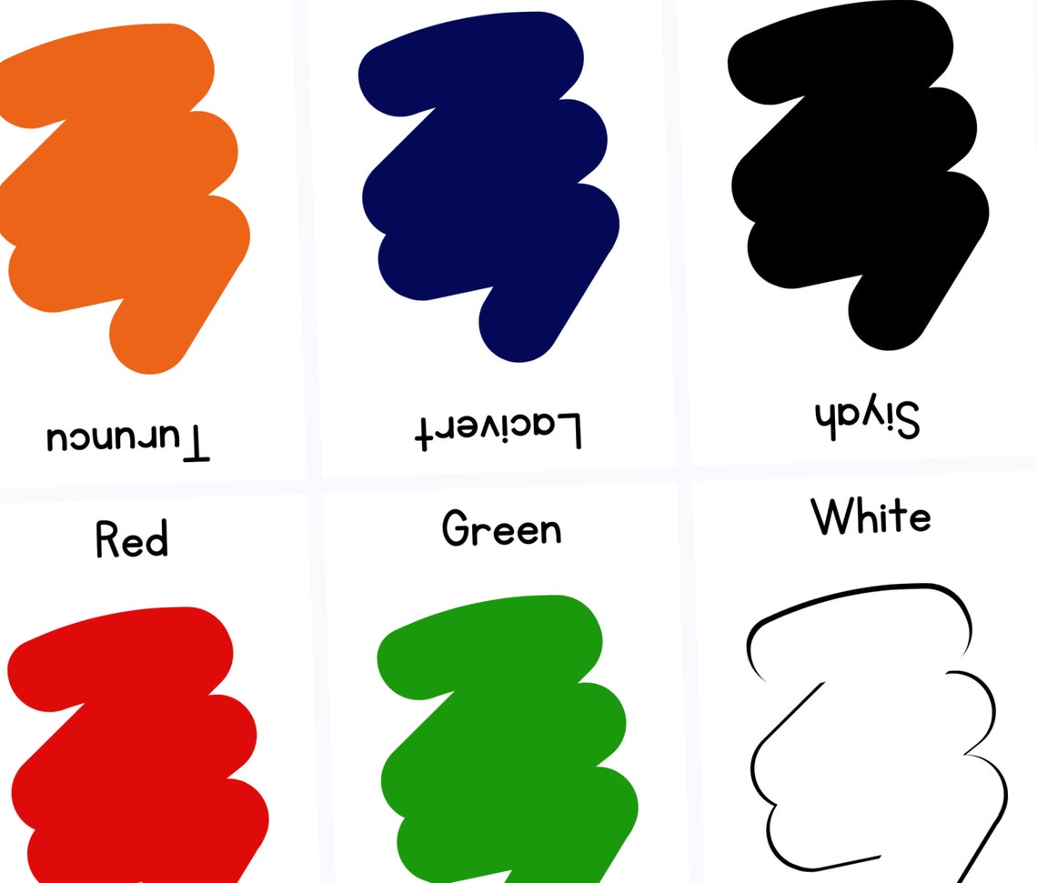 Learn Turkish Colours. Printable Flashcards in English and - Etsy UK