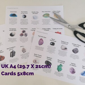 Printable Crystal Information Cards: 100 Gemstone Flashcards (PDF ...