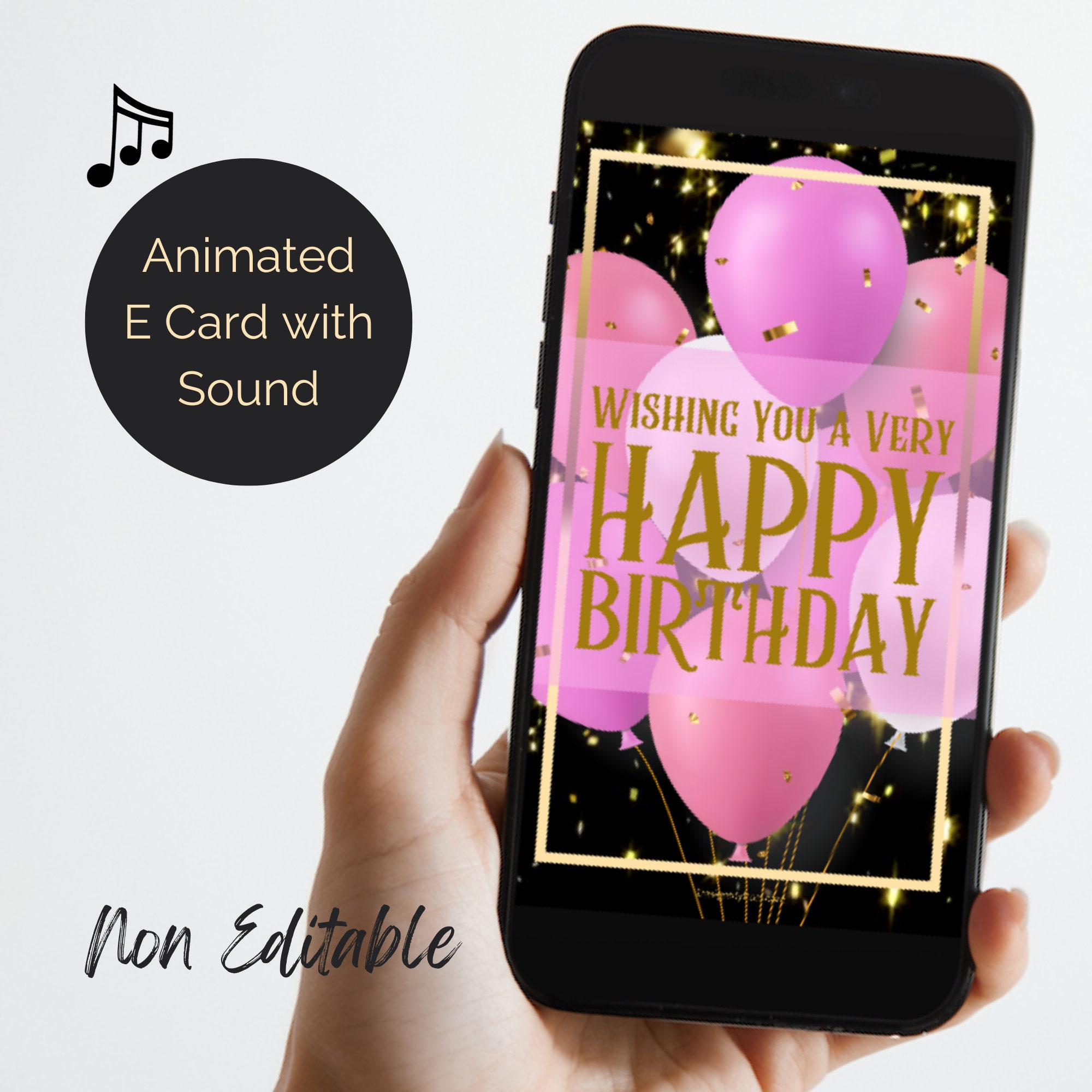 Birthday E Card Animated With Sound, Happy Birthday Tune and Greeting ...