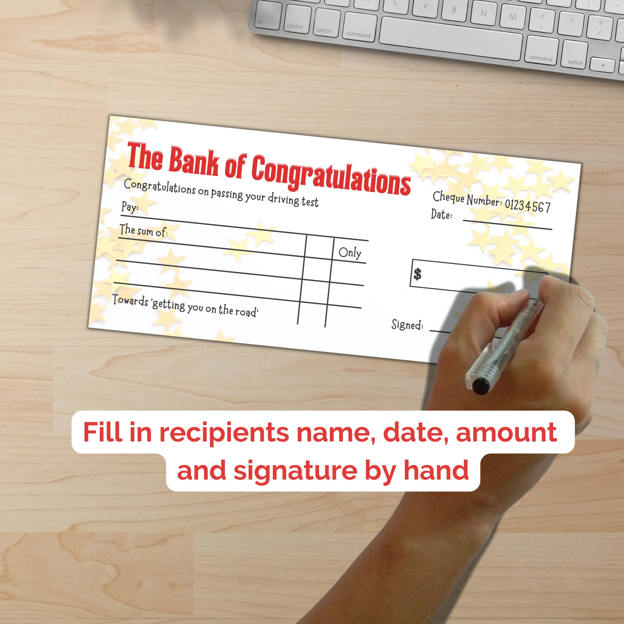 Congratulations on Passing Driving Test. Printable Gift Cheque Template ...