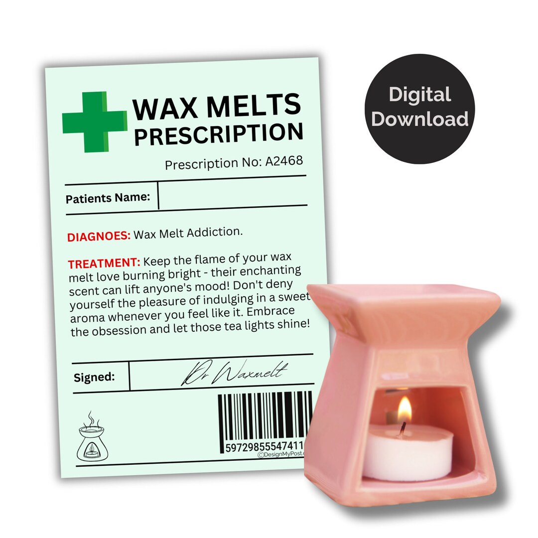 Gift for Wax Melt Lover. Fun Prescription Label. Novelty Gift for Wax ...