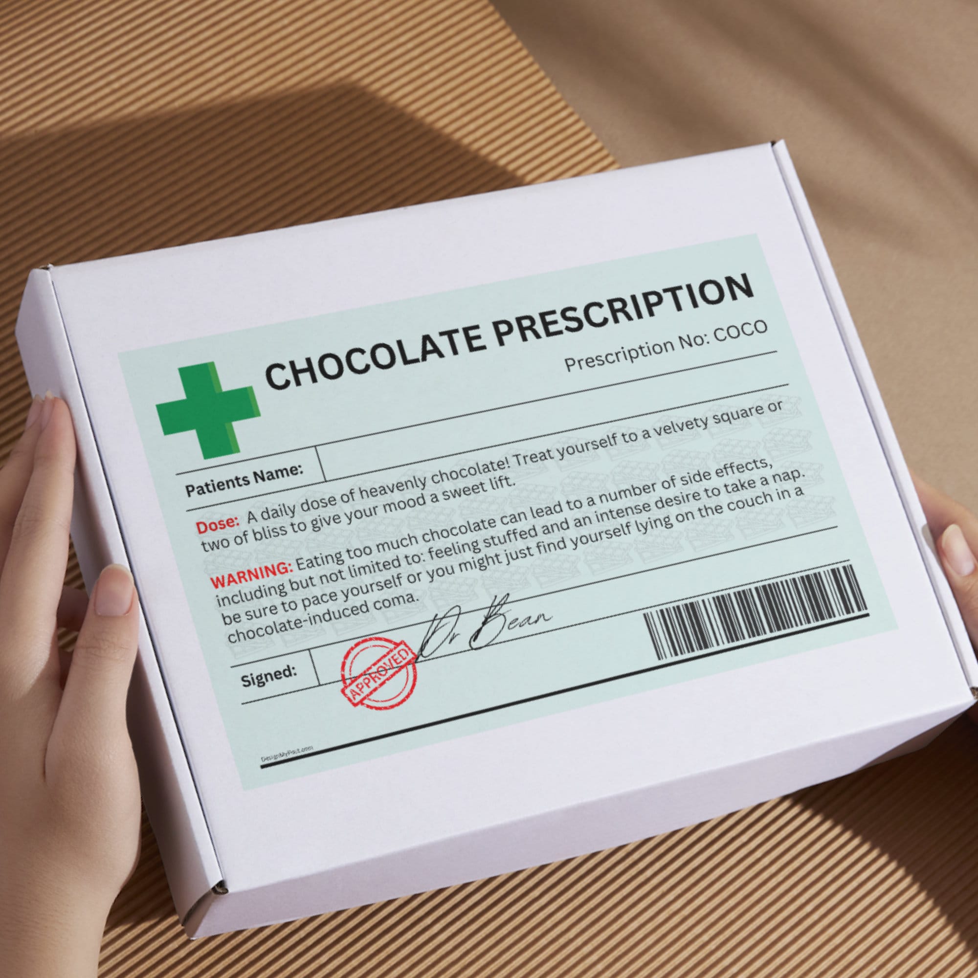 Printable Chocolate Prescription Label. Novelty Gift for Chocoholics ...