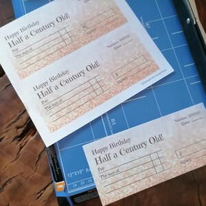 50th Birthday Cheque. Printable Gift Cheque Template, Euros, Pounds and ...