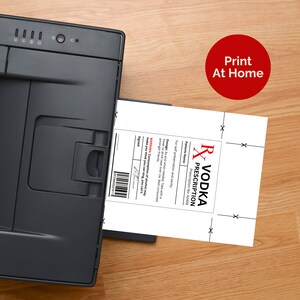 RX Vodka Prescription Label. Printable Novelty Gift. Birthday Gift for ...