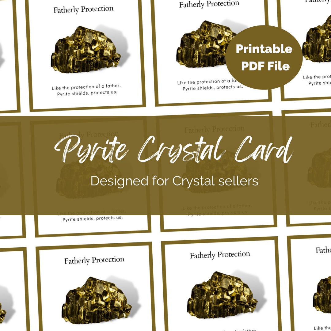 Printable Pyrite Crystal Information Cards for Crystal Sellers ...
