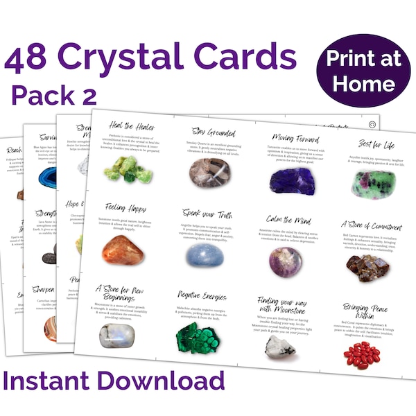 Printable Crystal Cards - Etsy