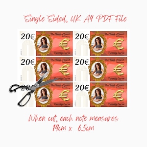 Personalised Fake 20 Euros, Face on Money, Photo on Note. Printable ...