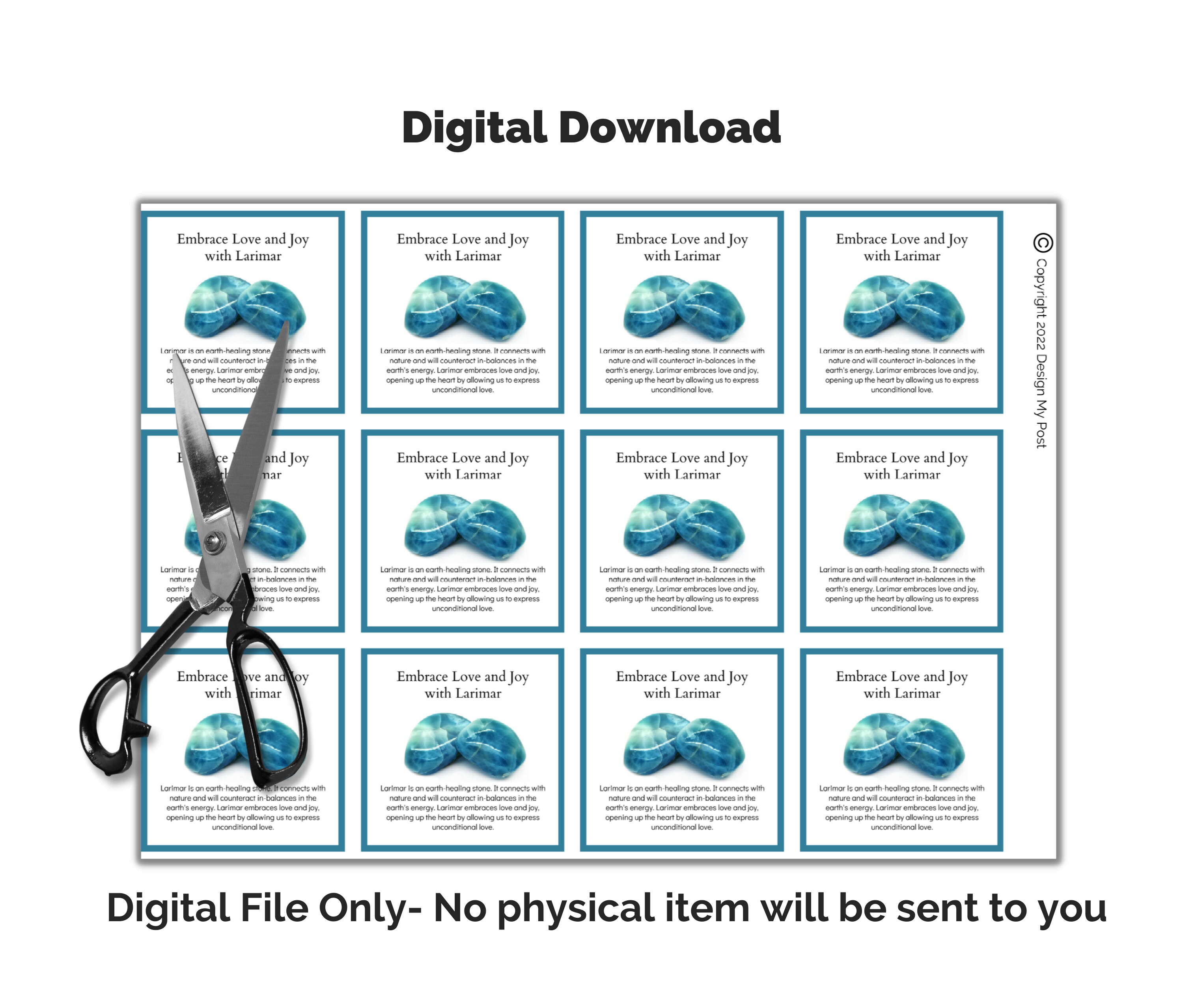 Printable Larimar Crystal Info Cards for Crystal Sellers & - Etsy