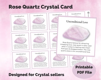 Rose Quartz Info Cards - Etsy
