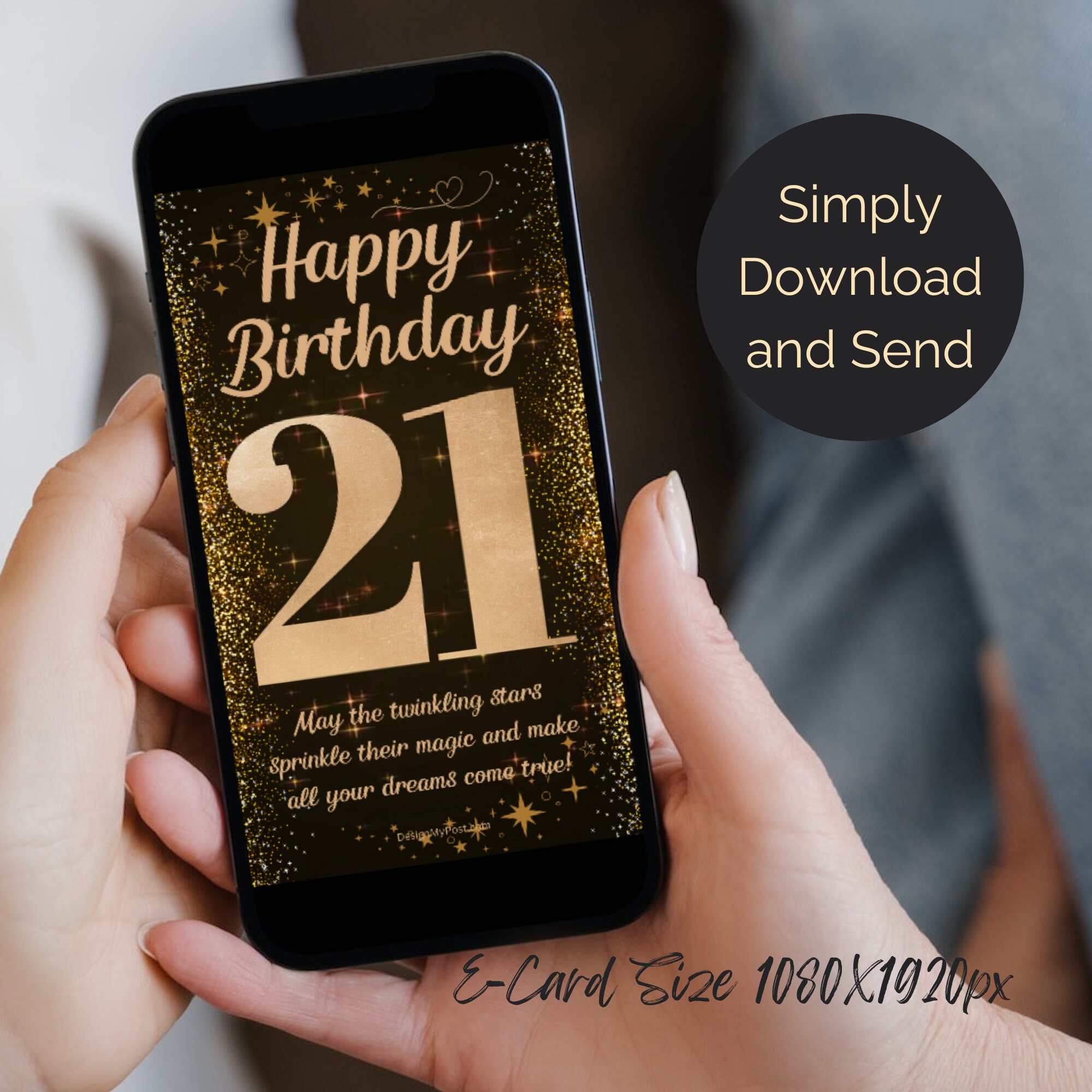 Happy 21st Birthday Digital E Card Animated Video With Happy Birthday ...