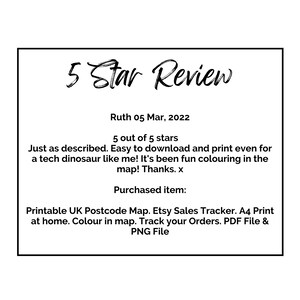 2024 UK Sales Postcode Map. Printable Etsy Sales Tracker. A4 Print at ...