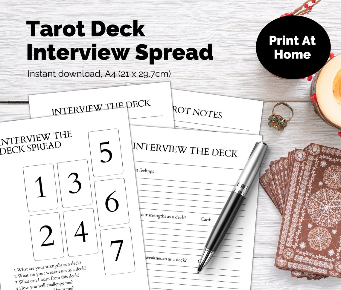 Printable Tarot Deck Interview Spread Great for Journaling - Etsy UK