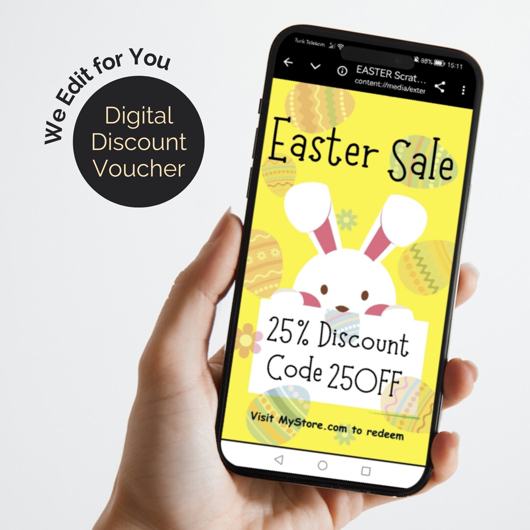 Easter Discount Voucher. Animated Scratch to Reveal, Digital Customer ...