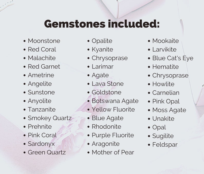 Printable Gemstone Info Cards for Sellers. 48 Crystals With - Etsy UK