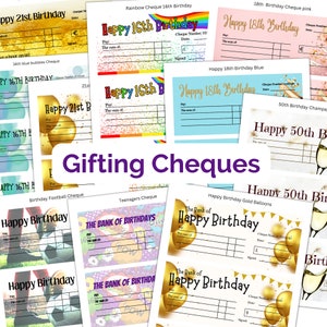 21st Birthday Gift Fake Blank Cheque Template. in Euros, Pounds ...