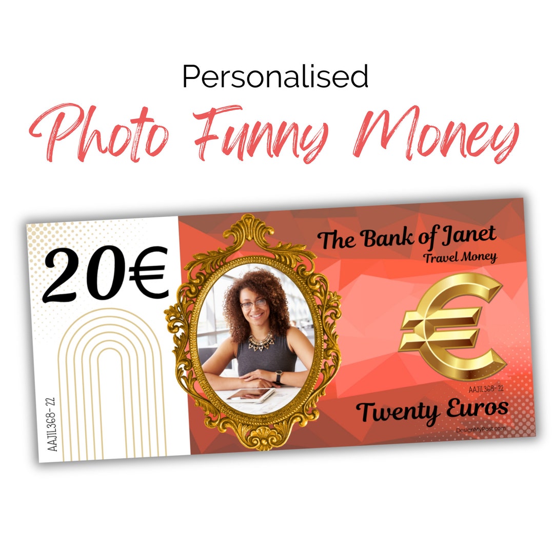 Personalised Fake 20 Euros, Face on Money, Photo on Note. Printable ...