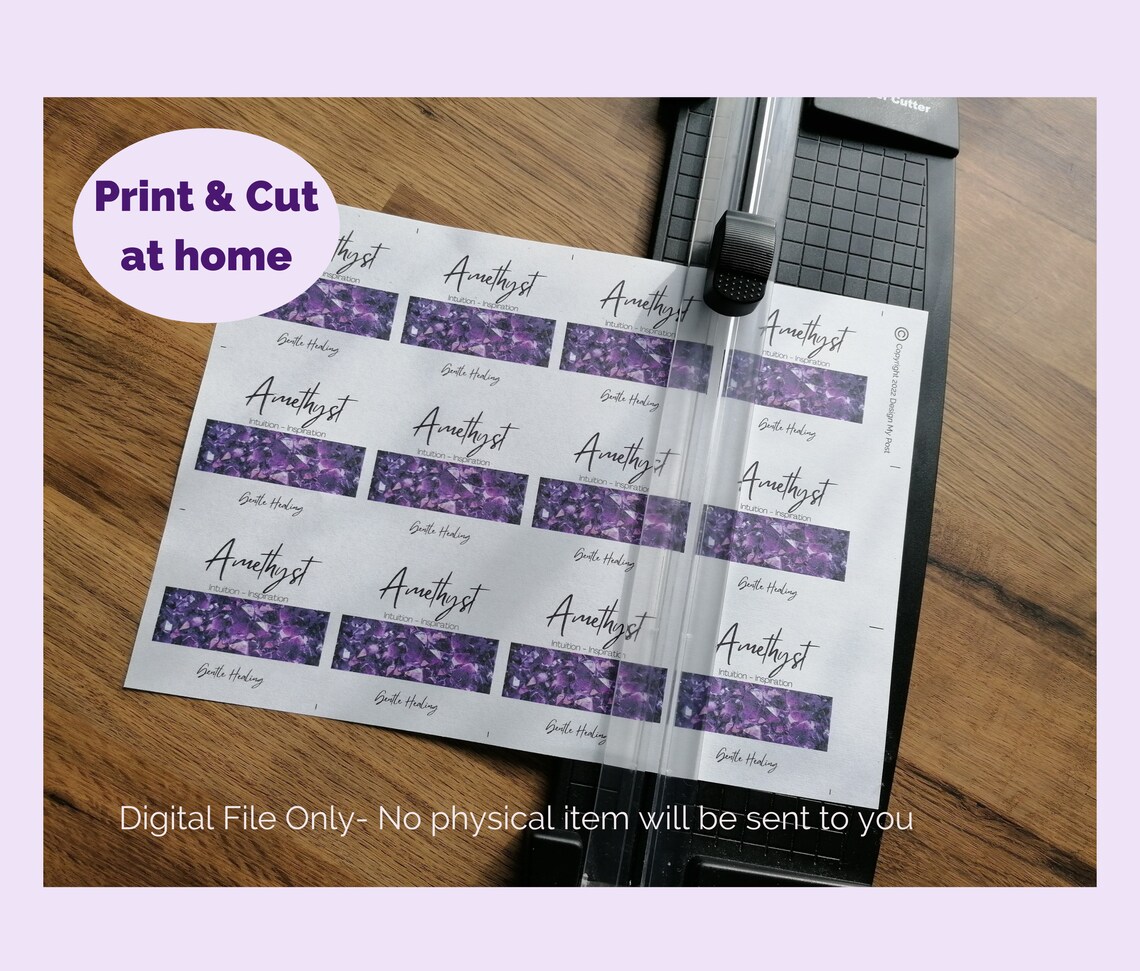 Printable Amethyst Crystal Cards for Crystal Sellers & | Etsy UK