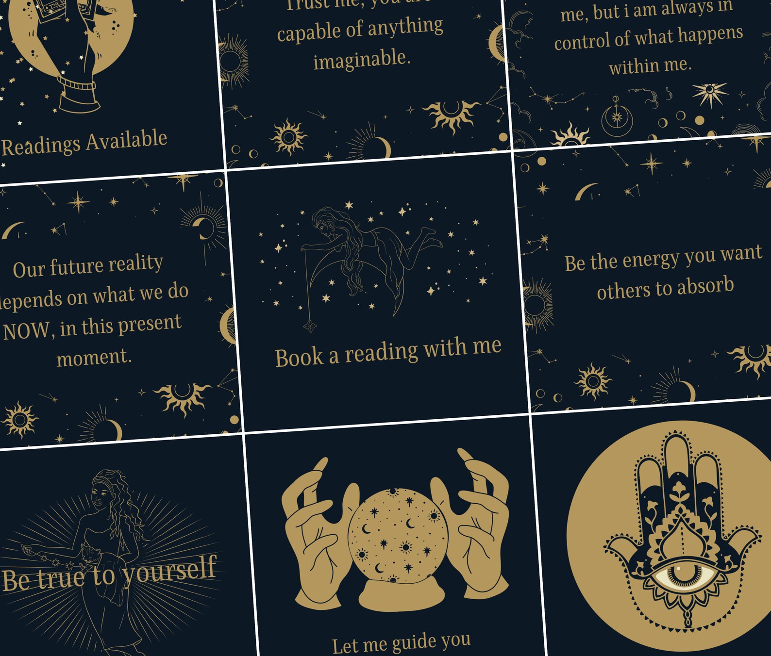Tarot Readers Template, Promotion & Quotes, Social Media Content ...