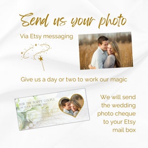 Photo Wedding Cheque. Unique Gift for Newly Weds. Printable Wedding ...