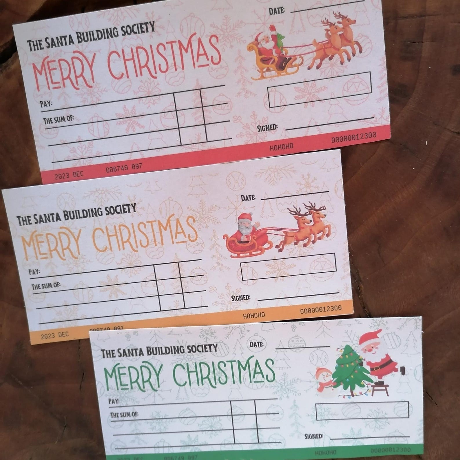 Novelty Christmas Cheque, Bankers Draft. Downloadable Printable Xmas ...